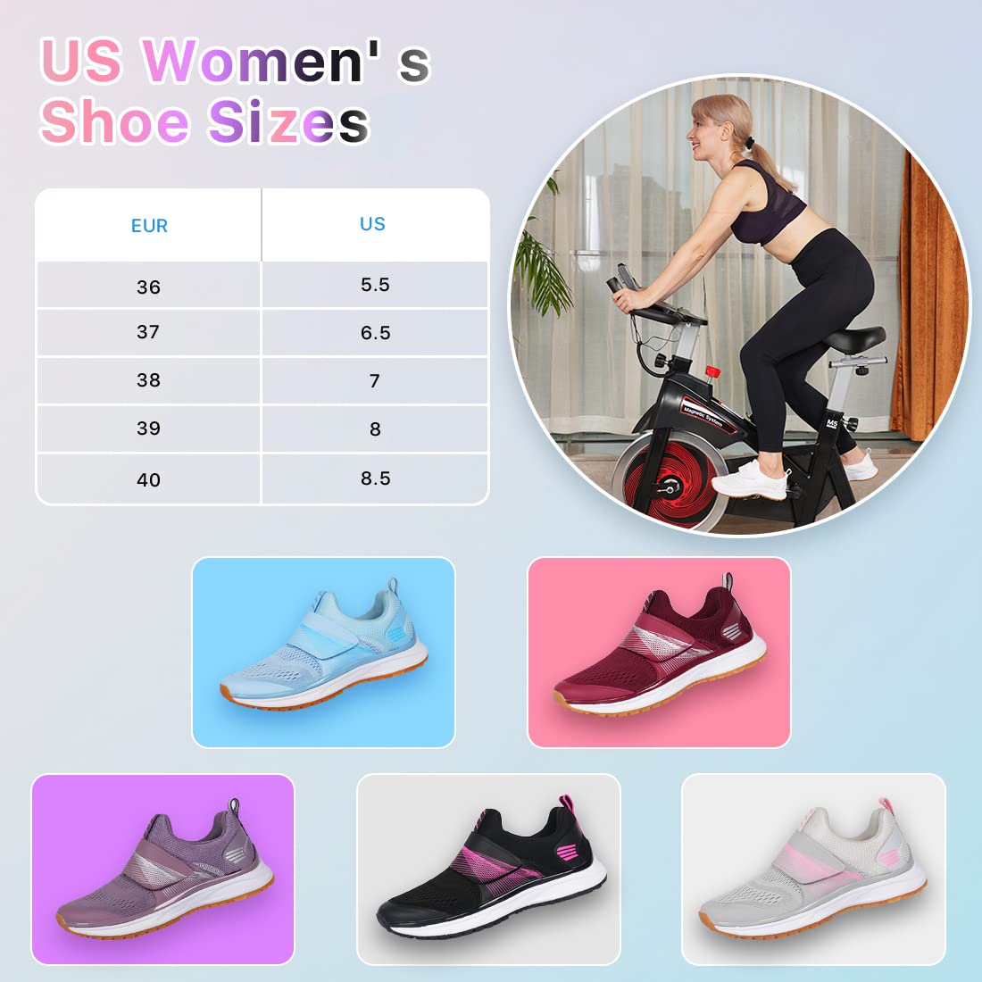 TAILORIA Women's Indoor Cycling Shoes, Breathable, High Performance Indoor Outdoor Bike Shoes - SPD Compatible Pink (Blue, Adult, Women, 8, Numeric, US Footwear Size System, Medium)