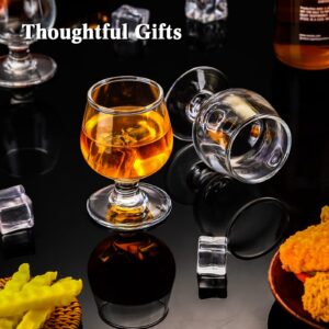 Qunclay 12 Pieces 3.5 oz Shot Glass Cute Brandy Snifter Cognac Bourbon Liquor Tequila Glasses Clear Small Sherry Whiskey Tasting Glasses for Martini Wine Drinking Liquor Beer Cup