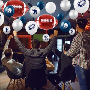 96 PCS Cowboys Birthday Party Decorations Football Birthday Party Decorations Navy Blue Birthday Balloons Football Balloons Football Foil Party Balloons for Sports Fans Party Supplies