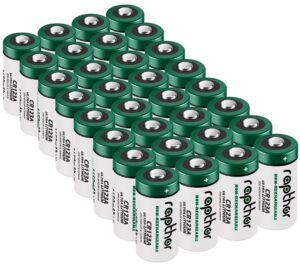 rapthor 1650mah cr123a 3v lithium batteries 32 pack cr123 high power 123a cr17345 photo battery ptc protected for cameras flashlight alarm smart sensors (non-rechargeable, not for arlo)