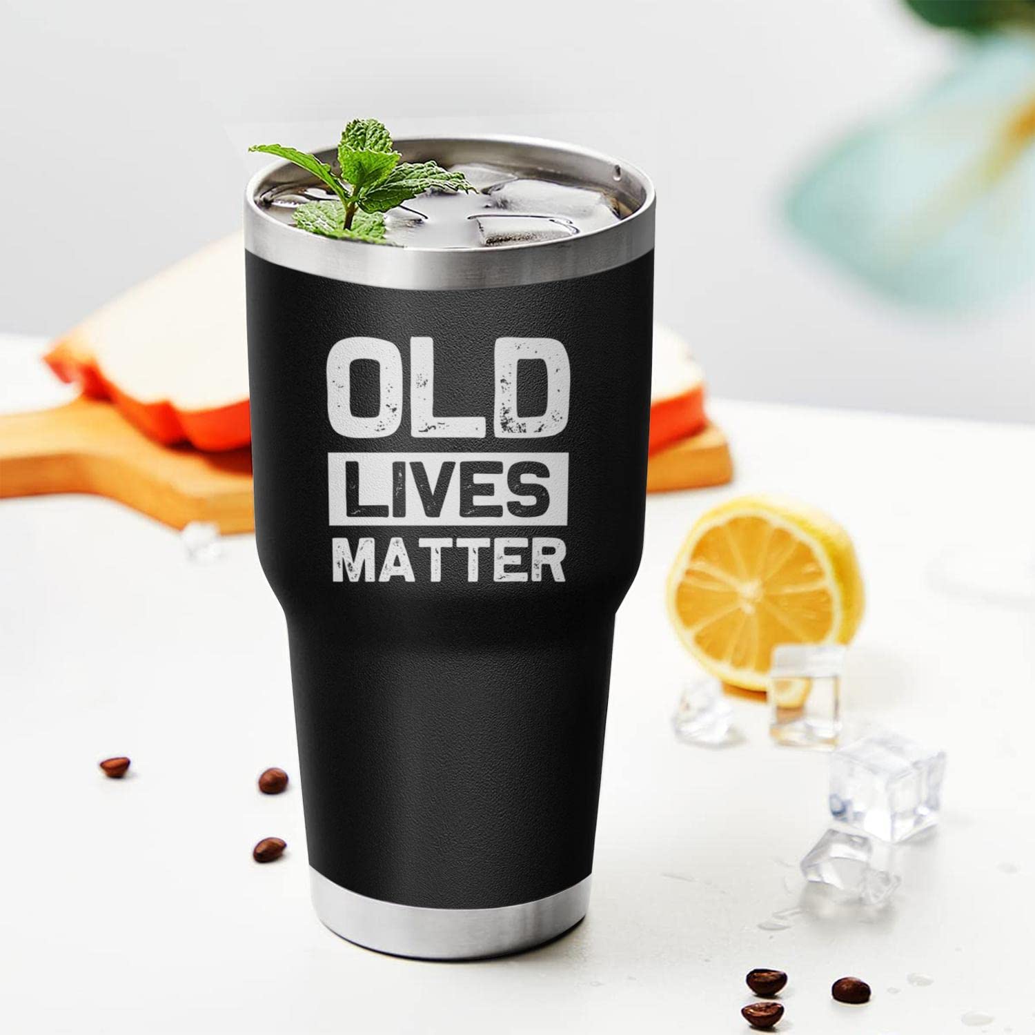 Dad Gifts for Men Old Lives Still Matter Gifts for Men 30oz Old Lives Matter Cup Tumbler with Lid and Straw Fathers Day Birthday Christmas Gifts for Dad Grandpa Gag Gifts for Men 50th 60th 70th 80th