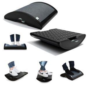 foot rest for under desk at work - desk foot rest ergonomic design for all-day support, pain relief, foot stool footrest - comfortable footrest promotes motion and circulation