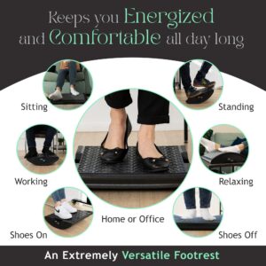 Foot Rest for Under Desk at Work - Desk Foot Rest Ergonomic Design for All-Day Support, Pain Relief, Foot Stool Footrest - Comfortable Footrest Promotes Motion and Circulation