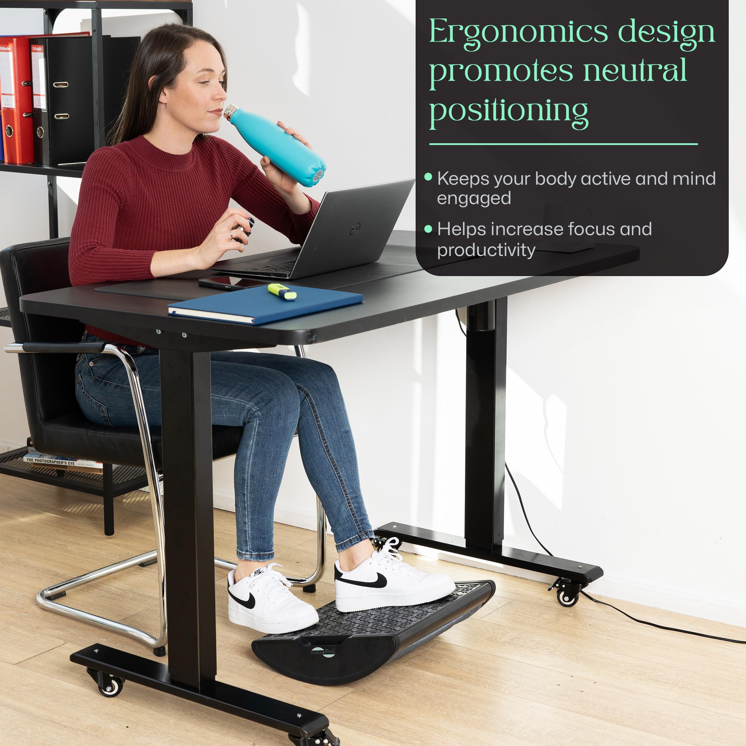 Foot Rest for Under Desk at Work - Desk Foot Rest Ergonomic Design for All-Day Support, Pain Relief, Foot Stool Footrest - Comfortable Footrest Promotes Motion and Circulation