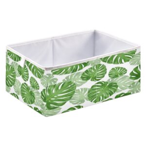 Kigai Tropical Palm Leaves Cube Storage Bins - 11x11x11 In Large Foldable Storage Basket Fabric Storage Baskes Organizer for Toys, Books, Shelves, Closet, Home Decor