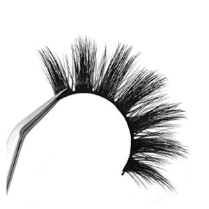 False Eyelashes 8D Volume Fluffy Faux Mink Eyelash Fake Wispy Dramatic Russian Strip Lashes That Look Like Extensions 12-18mm Cat-Eye Natural Thick 7 Pairs Pack