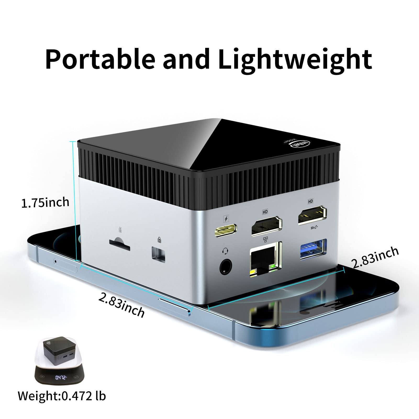 Mini PC Windows 11 Pro,8GB DDR4 RAM,256GB SSD Intel 11th Gen CPU N5105 Mini PC, Mini Computers Support 4K@60Hz Dual Display,WiFi 2.4G/5G,BT4.2,USB 3.0,Gigabit Ethernet