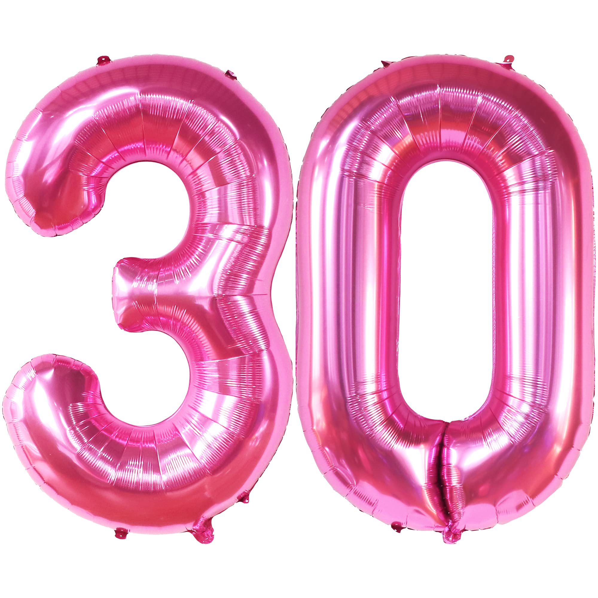 KatchOn, Hot Pink 30 Balloon Numbers - 40 Inch | Pink 30 Balloons, Pink 30th Birthday Balloons, 30th Birthday Decorations For Her | Number 30 Balloons for Hot Pink 30th Birthday Decorations for Women