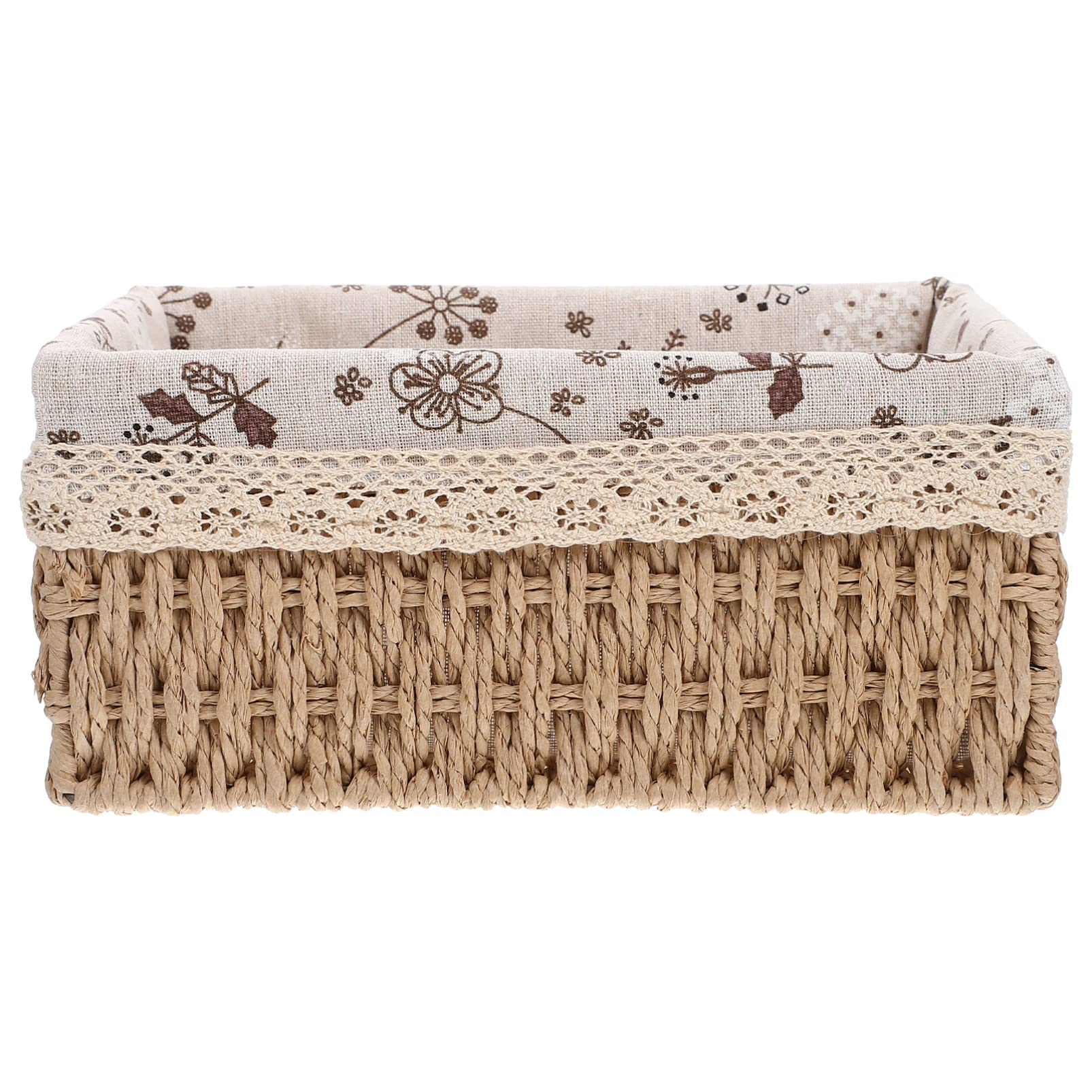 Cabilock Hyacinth Desktop Lined Beige Shelves Container Hand Sundries Countertop Living Cloth Flower Holder Liner Small Toilet Xxcm Towels Fabric Shelf Baskets Wicker Makeup Straw