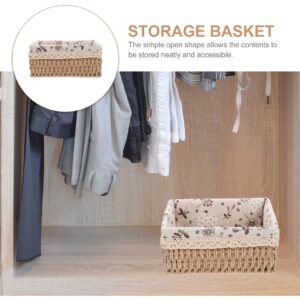 Cabilock Hyacinth Desktop Lined Beige Shelves Container Hand Sundries Countertop Living Cloth Flower Holder Liner Small Toilet Xxcm Towels Fabric Shelf Baskets Wicker Makeup Straw