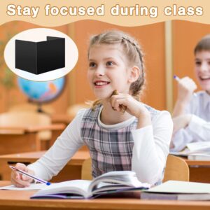 24 Pcs Plastic Privacy Folders for Students Classroom Partitions Divider Shield Desk Privacy Study Carrel Panel Testing Boards, 45.35 x 13.5'' (Black)