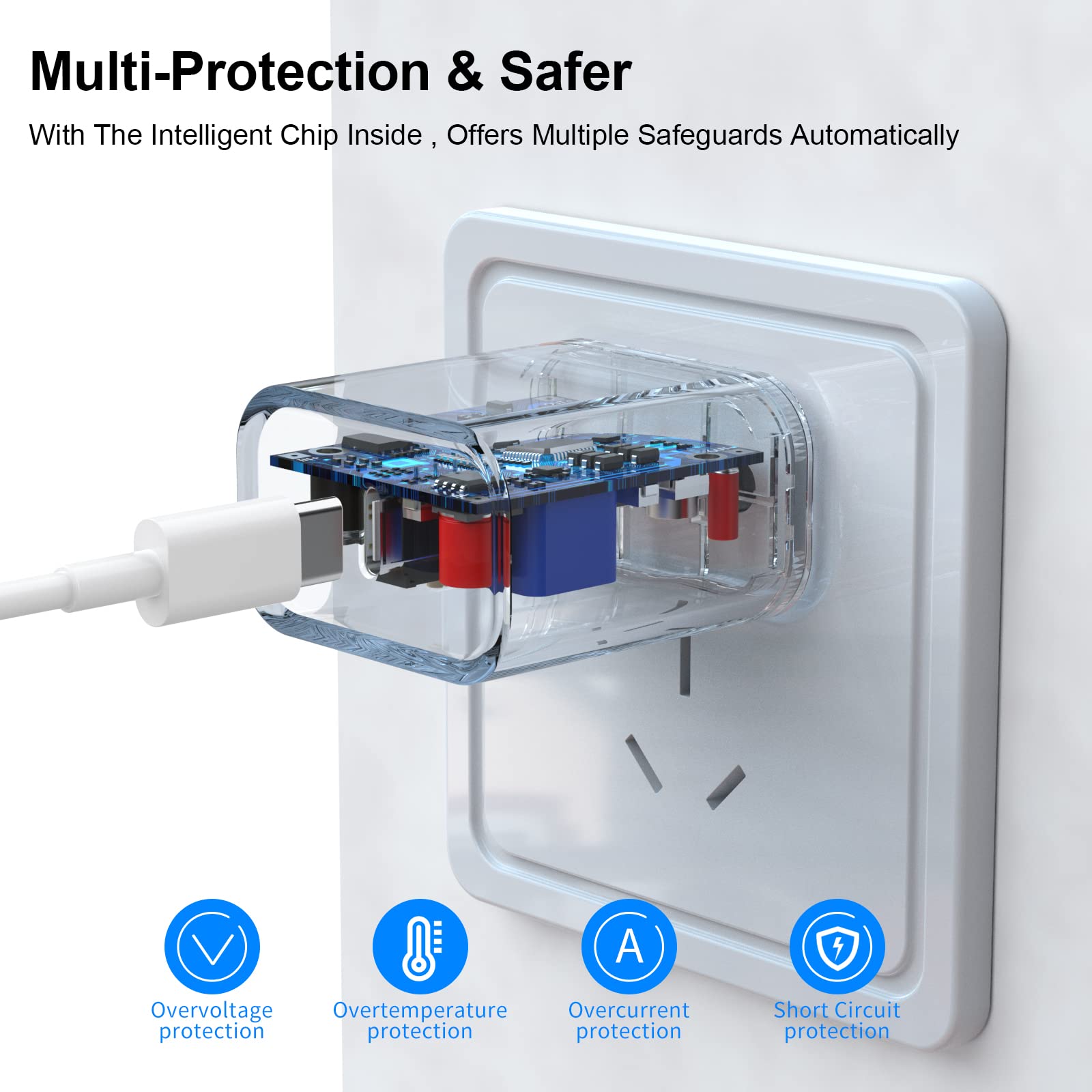 3Pack iPhone 14 13 Fast Charger [MFi Certified], iGENJUN 20W PD USB C Wall Charger with 6FT USB C to Lightning Cable Fast Charging Adapter Compatible with iPhone 14/14 Pro Max/13/XS/XR/X-White