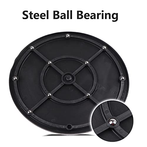 12 inch Lazy Susan Turntable Heavy Duty Rotating Swivel Stand with Steel Ball Bearings for TV Monitors Laptops Artwork Plants, 2 Pack (Black)