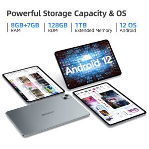 DOOGEE 2023 Newest Tablet T10, 10.1 Inch Android 12 Tablet, 8300mAh Long Lasting Battery, 15GB+128GB/SD 1TB Gaming Tablet PC, FHD+1920 * 1200/4G LTE Dual SIM/13MP+8MP Camera/TUV/Face ID/GPS| Blue