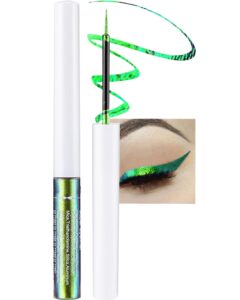 chameleon glitter eyeliner liquid - 1pcs gold metallic high-pigmented colored makeup glitter pen for eye liner eyeshadow, smudge-proof, ultra-fine tip multichrome eyeliner, gift for women girl- 01