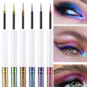 Chameleon Glitter Eyeliner Liquid - 1Pcs Gold Metallic High-Pigmented Colored Makeup Glitter Pen for Eye Liner Eyeshadow, Smudge-proof, Ultra-Fine Tip Multichrome Eyeliner, Gift for Women Girl- 01