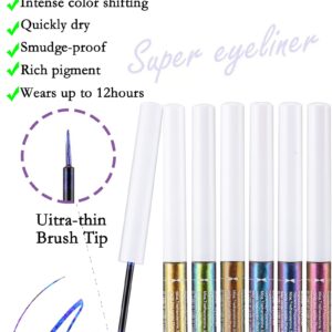 Chameleon Glitter Eyeliner Liquid - 1Pcs Gold Metallic High-Pigmented Colored Makeup Glitter Pen for Eye Liner Eyeshadow, Smudge-proof, Ultra-Fine Tip Multichrome Eyeliner, Gift for Women Girl- 01