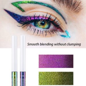 Chameleon Glitter Eyeliner Liquid - 1Pcs Gold Metallic High-Pigmented Colored Makeup Glitter Pen for Eye Liner Eyeshadow, Smudge-proof, Ultra-Fine Tip Multichrome Eyeliner, Gift for Women Girl- 01