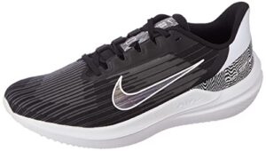 nike women's sneaker, black white, 6