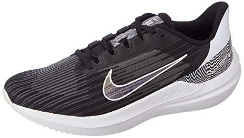 NIKE Women's Sneaker, Black White, 6