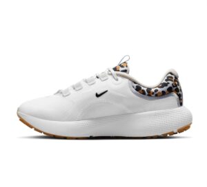 nike womens react escape rn running shoes, white/black-light bone-wheat, 8 m us