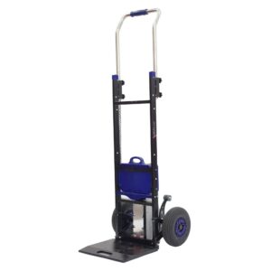 xclimber stair climbing electric hand truck dolly 375 lbs. lifting capacity with quiet operation and non-marking anti-slip pneumatic wheels for moving heavy appliances, large boxes, safes, cylinders