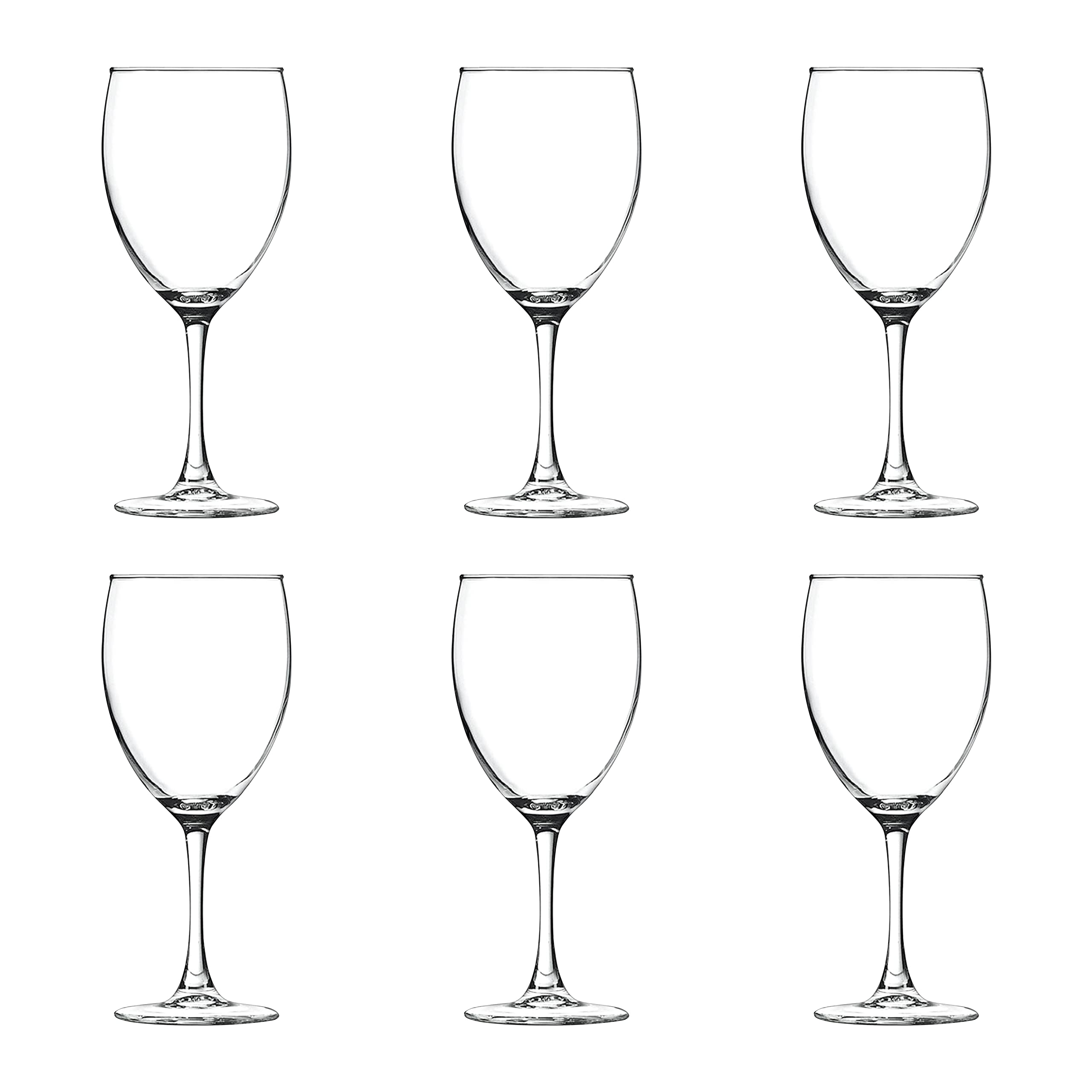 DISCOUNT PROMOS ARC Nuance Wine Glasses 8.5 oz Set of 6, Bulk Pack - Restaurant Glassware, Perfect for Red Wine, White Wine, Cocktails and More - Clear