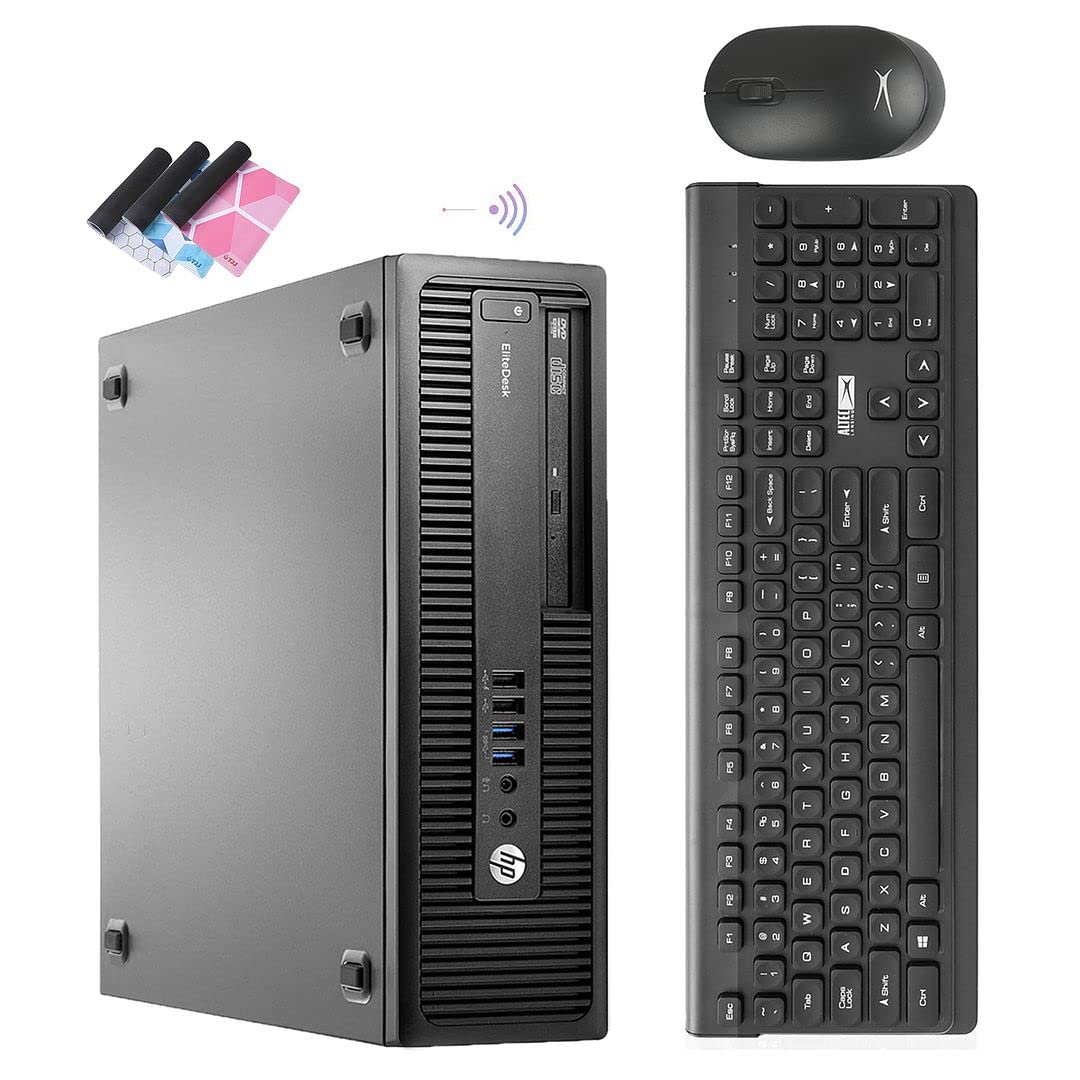 HP EliteDesk Desktop Computer,800 G2 Office Small Form Factor PC,Refurbished Windows 10 Desktop,i7 Tower,32GB RAM,2TB SSD + 2TB HDD,DVDRW,DP,HDMI,WiFi,BT,VGA,Wireless K&M+TJJ Pad(Renewed)