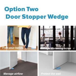 Neobay Silicone Door Pinch Guard for Kids, Child Proof Door Stoppers for Top of Door Prevents Finger Pinch Injuries, Slamming Doors. Baby Door Stopper with 2 Free Adhensive Hooks, Blue, 2 Packs