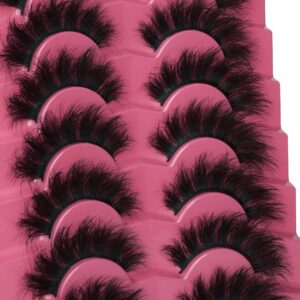 Mink Lashes Fluffy 8D False Eyelashes Wispy Eye Lashes Cat-Eye Long 18MM Dramatic FANXITON 7 Pairs Pack Volume Thick Faux Mink Lashes Multipack