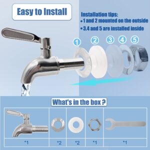 Replacement Stainless Steel Spigot for Berkey Big, Travel, Royal Gravity-fed Water Filter System, and other Gravity Filter Tank (Stainless Steel Spigot)