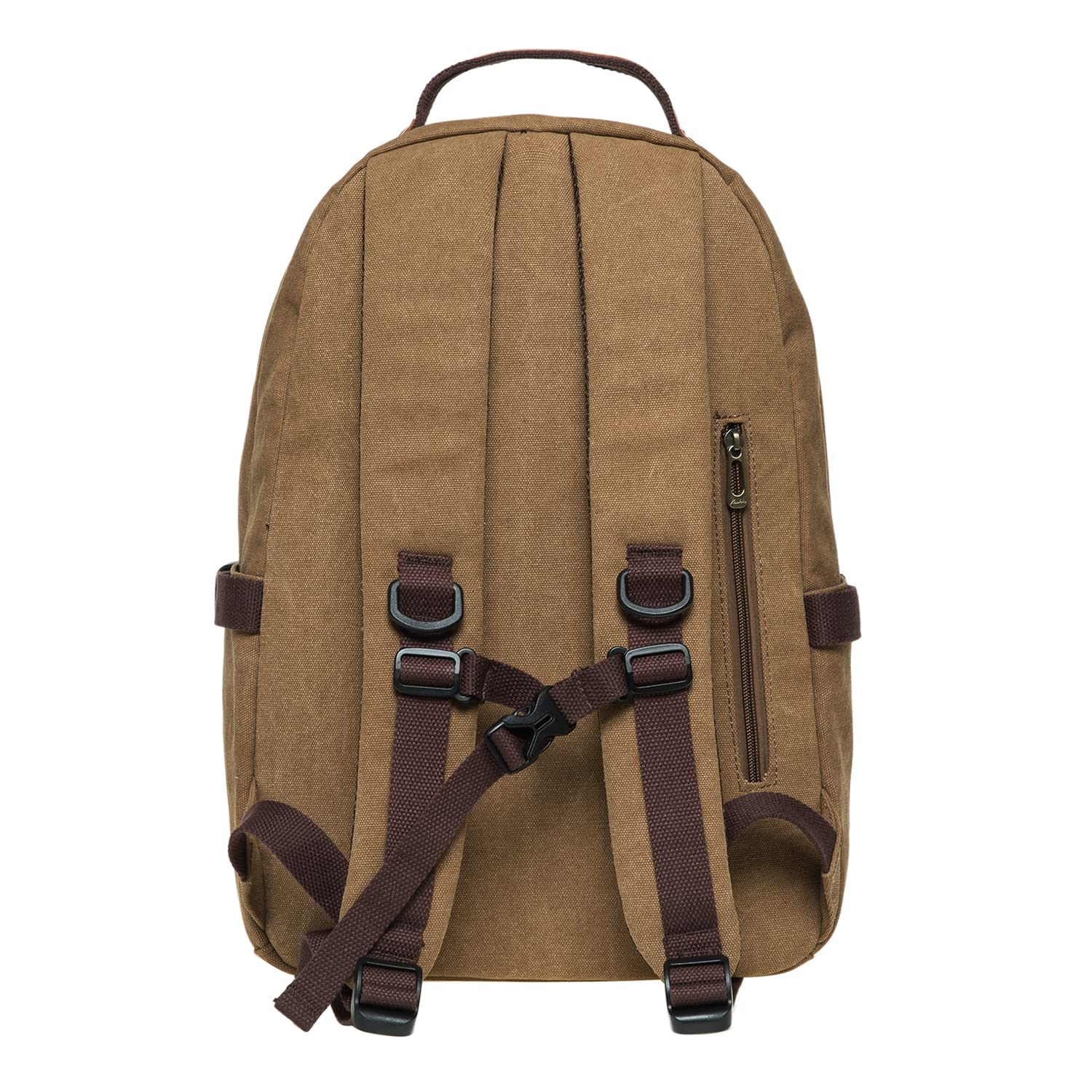 KAUKKO Vintage Casual polyster and Leather Rucksack Backpack(20-2-KHAKI)