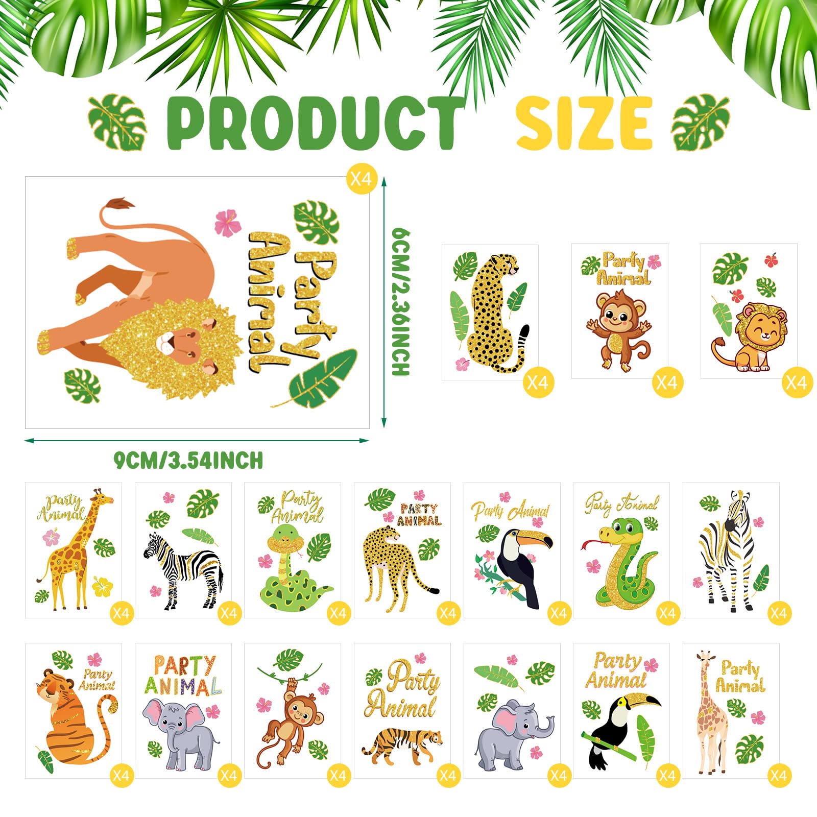 Demissle 400 Pcs Jungle Animal Temporary Tattoos for Kids, Safe Safari Tattoos Stickers DIY Hippie Face Craft Multi Patterns for Jungle Themed Party Favors Zoo Giraffe Monkeys Tigers Lions (72 Sheets)