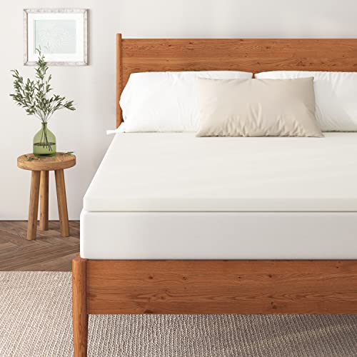 NapQueen 3 Inch Ventilated Memory Foam Mattress Topper, CertiPUR-US Certified, Twin-XL, White