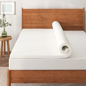 NapQueen 3 Inch Ventilated Memory Foam Mattress Topper, CertiPUR-US Certified, Twin-XL, White