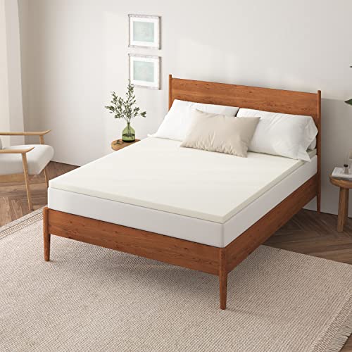 NapQueen 3 Inch Ventilated Memory Foam Mattress Topper, CertiPUR-US Certified, Twin-XL, White