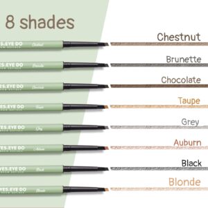 Gray Eyebrow Pencil Liner, Ultra Slim Eyebrow Pencil Automatic Brow Definer Long Lasting, Waterproof Micro Fine Triangle Tip Double Head Brow Sculptor for Natural Eye Brow Lamination Makeup Look, Grey, YES.EYE DO