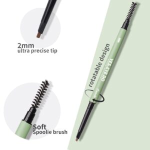 Gray Eyebrow Pencil Liner, Ultra Slim Eyebrow Pencil Automatic Brow Definer Long Lasting, Waterproof Micro Fine Triangle Tip Double Head Brow Sculptor for Natural Eye Brow Lamination Makeup Look, Grey, YES.EYE DO