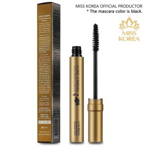 LOVE CINEMA Curling & Voluminous Mascara, Waterproof Mascara, Intense Length, Long-lasting, No Flaking, No Clumping, Smudge-proof Mascara - Black, 0.24 Fl Oz (Gold Package) [Made in Korea]