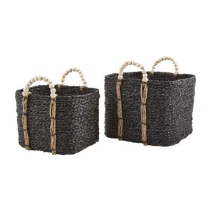 mud pie black beaded baskets