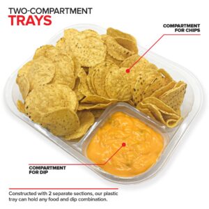 22oz Plastic Nacho Trays (50 Pack) Large Disposable Tray for Nachos & Cheese Dip, Concession Stand Supplies, Movie Night Snacks for Kids, Carnival Party Decorations, Food Boats, Snack Containers