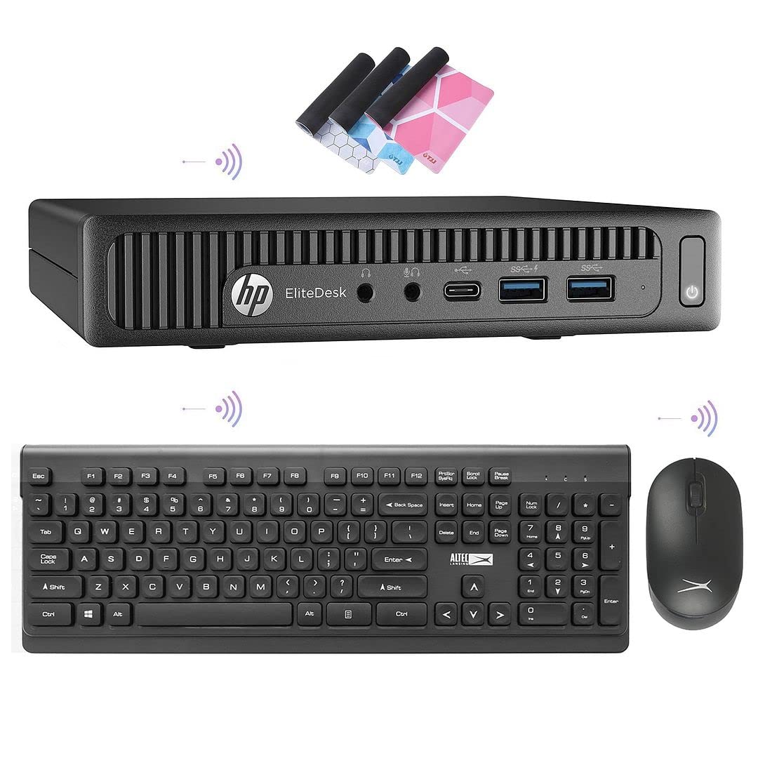 HP EliteDesk 800 G2 Refurbished Tiny Desktop Computers Mini PC,i5 Micro 32GB Ram 512GB SSD,AX210 Built-in WiFi,Dual Monitor Support,HDMI,VGA,DP,Win10 Pro,Wireless K&M Brand TJJ Mouse Pad(Renewed)