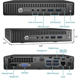 HP EliteDesk 800 G2 Refurbished Tiny Desktop Computers Mini PC,i5 Micro 32GB Ram 512GB SSD,AX210 Built-in WiFi,Dual Monitor Support,HDMI,VGA,DP,Win10 Pro,Wireless K&M Brand TJJ Mouse Pad(Renewed)