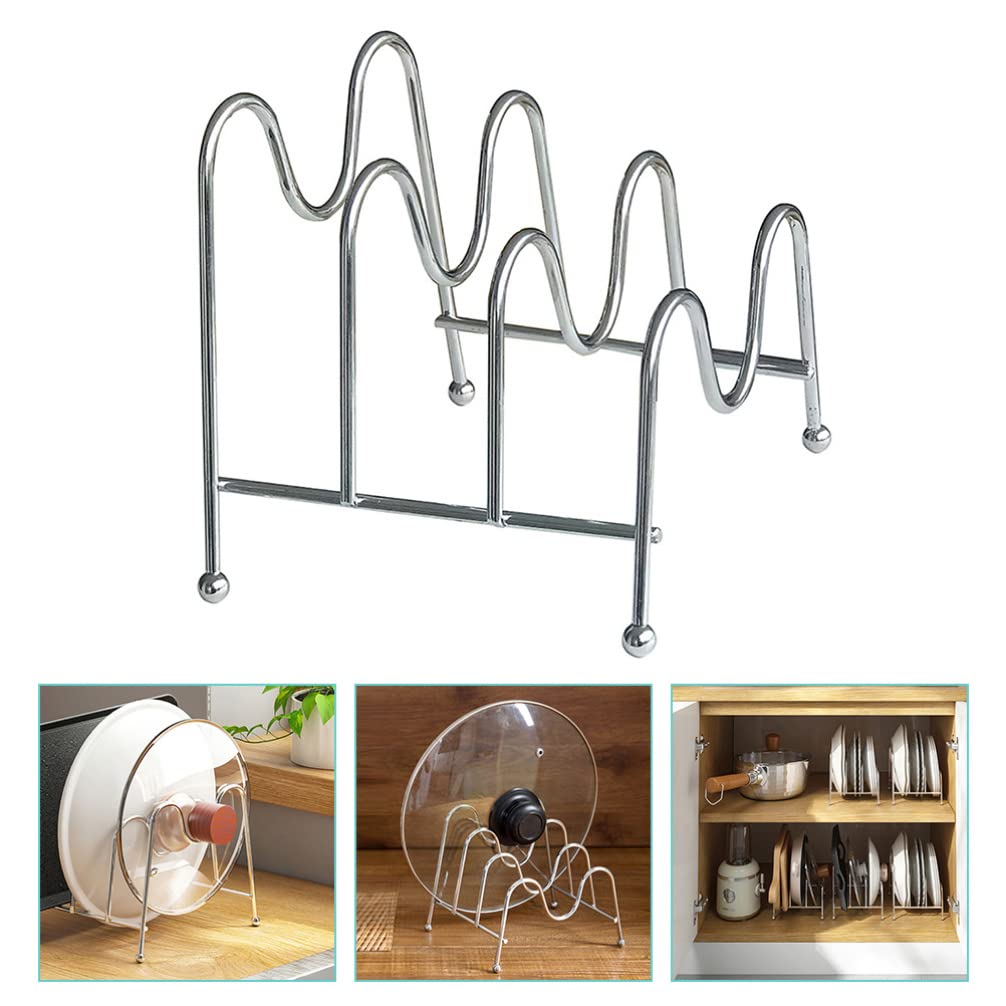 Zerodeko Pot Lid Organizer Pot Lid Rack Plate Drying Stand Chopping Board Holder Cutting Board Rest for Cabinet Pantry Countertop