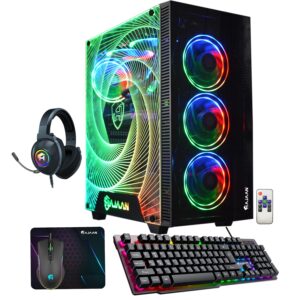 hajaan cyclonia computer desktop vr gaming pc - liquid cooled - intel i9-10850k 10-core processor upto 5.2 ghz - rtx 3060 12gb gddr6-64gb ddr4-2tb ssd - windows 11 pro