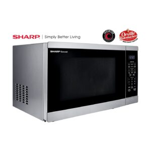 SHARP ZSMC1464HS Oven with Removable 12.4" Carousel Turntable. Orville Redenbacher's Certified Cubic Feet, 1100 Watt with Inverter Technology Countertop Microwave, 1.4 CuFt, Stainless Steel