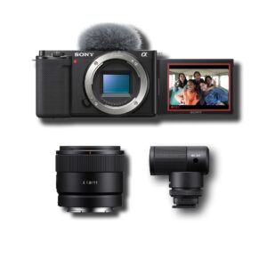 sony alpha zv-e10 - aps-c interchangeable lens mirrorless vlog camera & content creator kit black