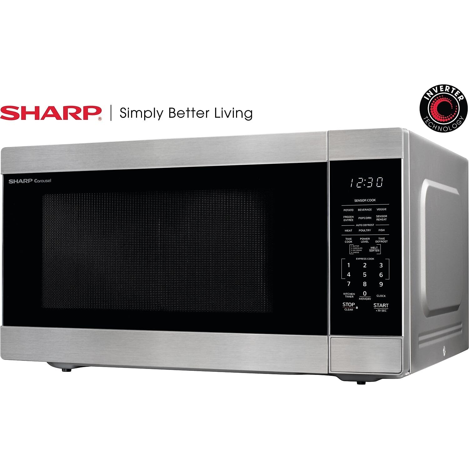 SHARP ZSMC2266HS Oven with Removable 16.5" Carousel Turntable, Cubic Feet, 1200 Watt Countertop Microwave, 2.2 CuFt, Stainless Steel