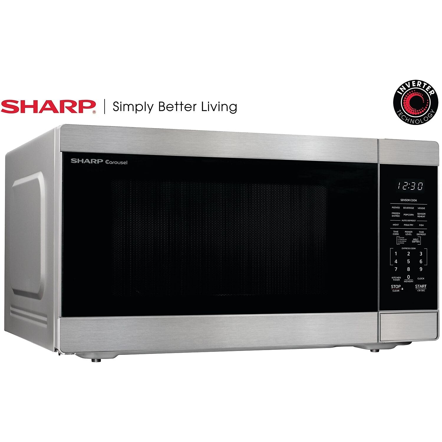 SHARP ZSMC2266HS Oven with Removable 16.5" Carousel Turntable, Cubic Feet, 1200 Watt Countertop Microwave, 2.2 CuFt, Stainless Steel