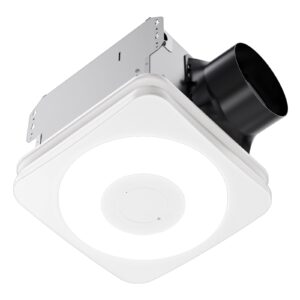 orein ol003 bathroom exhaust fan with light, 40w bathroom fan with humidity sensor, 160 cfm 1.0 sones bathroom vent fan with light for home, 1500lm led light 3000k/4000k/5000k selectable & nightlight